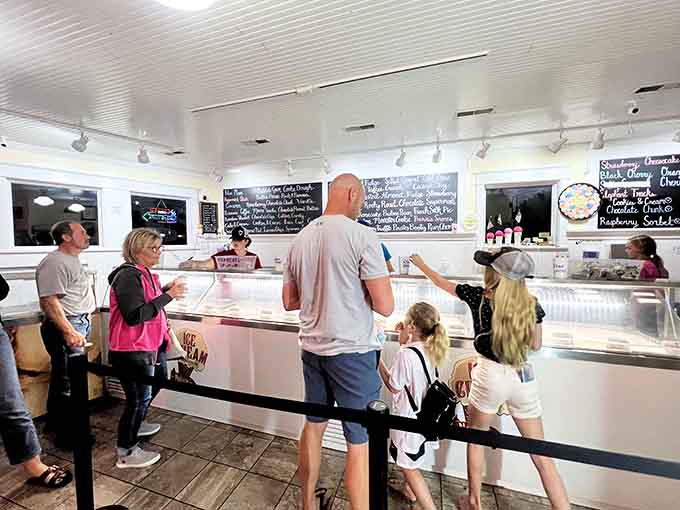 Inside Nelson's, eager customers line up like pilgrims at a delicious shrine, ready to receive their towering blessings of cream and sugar.
