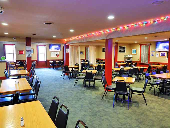 The spacious dining room welcomes everyone from first-timers to regulars who've been coming here for decades.