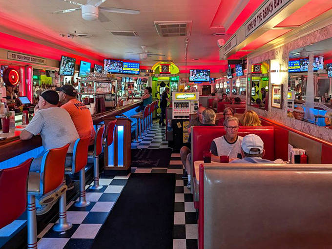 Step inside to a diner wonderland where the red vinyl booths have probably heard more local gossip than any therapist in town.