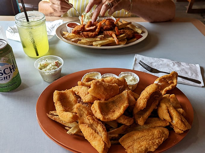 Golden treasures from Lake Erie &ndash; perfectly fried perch fillets with that ideal crunch-to-tenderness ratio that keeps Midwesterners coming back.