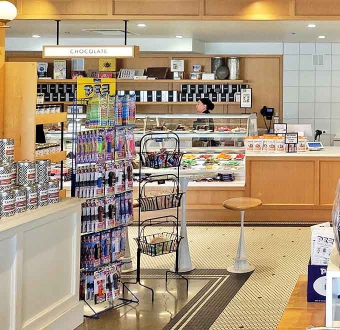 Inside Sanders, display cases gleam like jewelry boxes, except these treasures melt in your mouth and spark more joy than diamonds ever could.