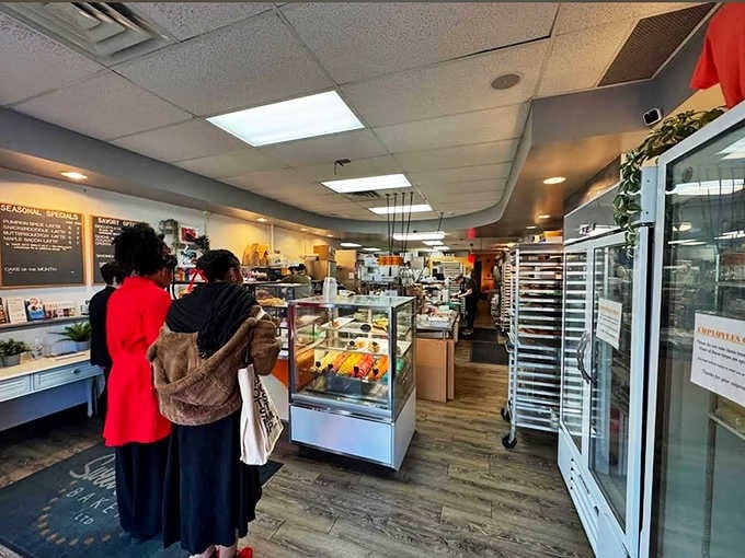 Customers ponder life's most important question at the counter: which heavenly creation will make the journey from display case to happy stomach?