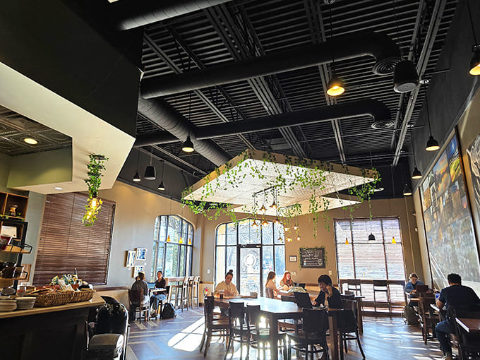 Step inside and you're greeted by a space that feels both energizing and comforting, like a caffeinated hug for your soul.