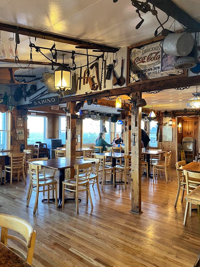 Maritime history decorates every inch, creating a dining room that doubles as a seafaring museum with better food.