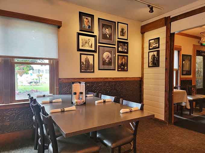 Step inside where vintage photographs and cozy booths create an atmosphere that's equal parts history museum and comfort food paradise.