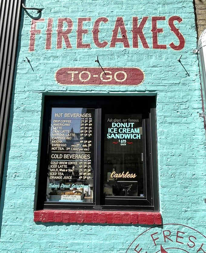 The to-go window is strategically positioned to intercept pedestrians who thought they had willpower and other adorable misconceptions.