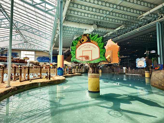 Shoot hoops in the water! This basketball setup proves everything's more fun when you're splashing around like a kid again.