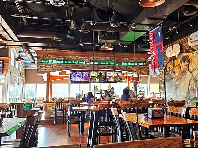 Step inside to discover a cozy maritime haven where fishing gear and nautical memorabilia create an atmosphere of authentic coastal charm.