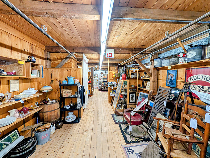 Wooden beams and warm lighting create the perfect backdrop for browsing history, with each aisle offering new discoveries.
