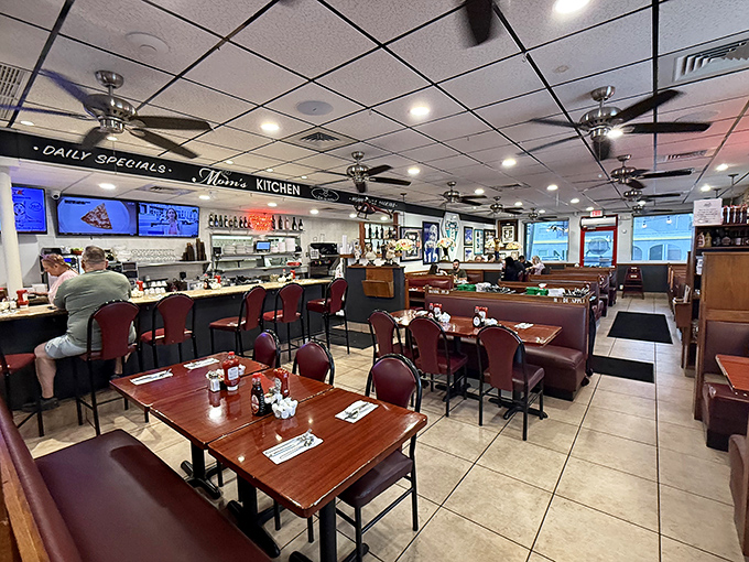 Inside, the classic diner atmosphere strikes the perfect balance between nostalgic comfort and practical efficiency&mdash;breakfast serious business here.