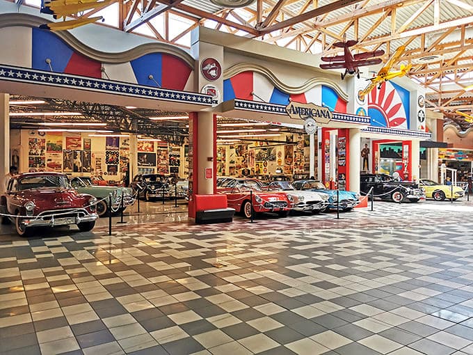 Step inside Americana heaven, where classic cars gleam under showroom lights and nostalgia comes standard with every visit.