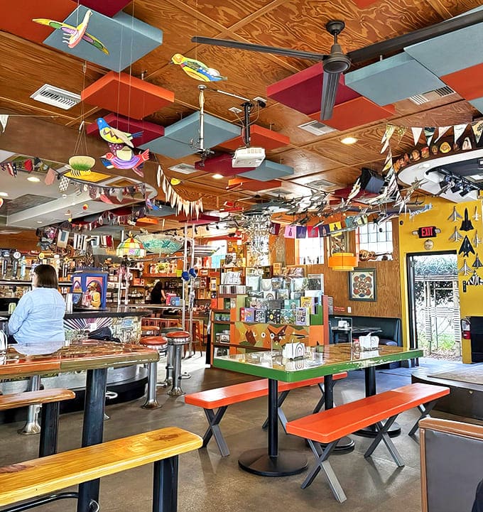 Step inside and look up&mdash;model airplanes, colorful ceiling panels, and enough whimsical decorations to make your inner child do cartwheels of delight.