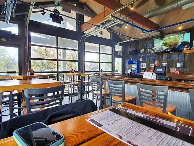 Inside, warm wood tones and nautical touches create the perfect backdrop for your prime rib pilgrimage.