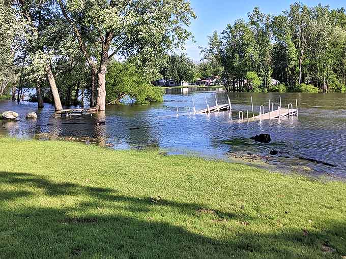Thornapple Lake creates a serene backdrop for the historic village, its waters reflecting centuries of Michigan stories and seasonal beauty.