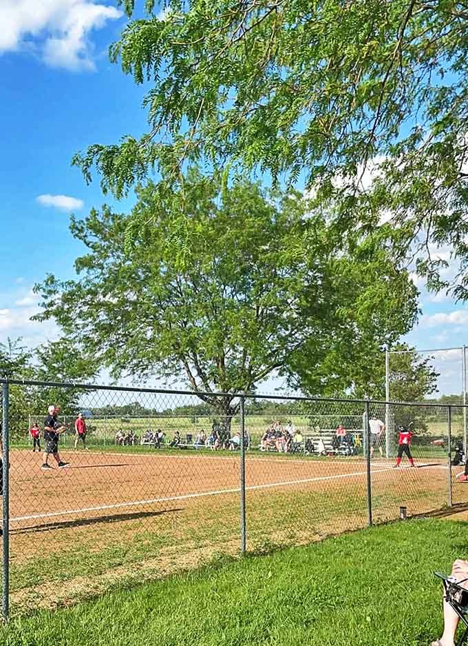 Weekend warriors take the field at the local baseball diamond, where cheers echo across cornfields and everyone knows the pitcher's grandma.