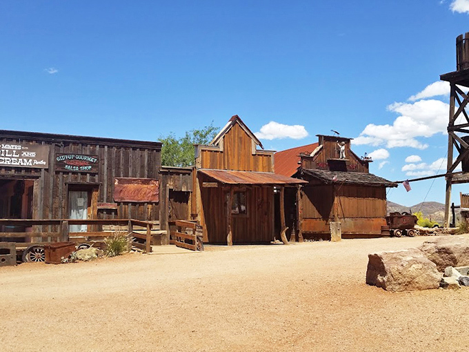 Step back in time at the old western storefronts, where dusty boots once trudged and frontier dreams were born.