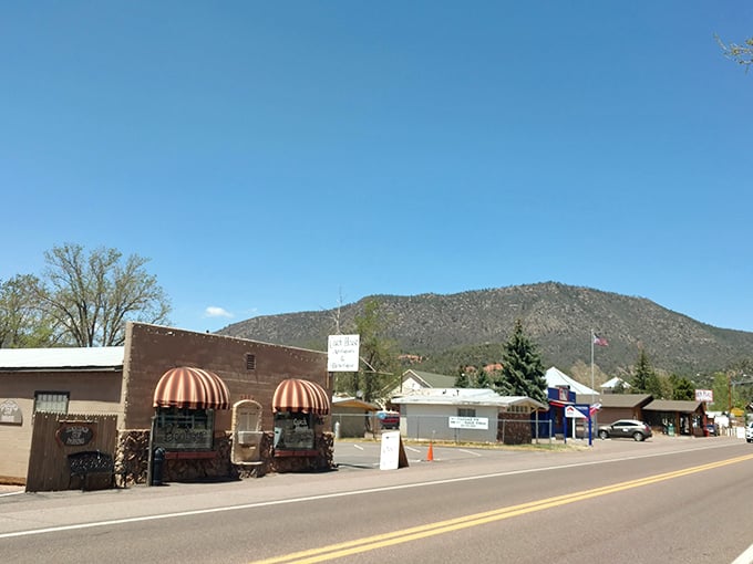 Main Street whispers stories of simpler times, with mom-and-pop shops lining the road beneath the watchful Mogollon Rim.