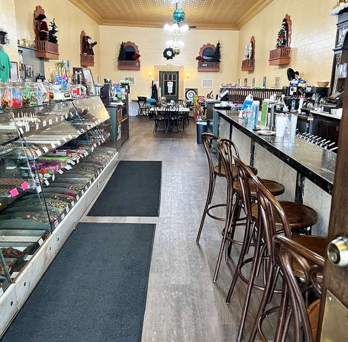 Step inside and time stands still &ndash; the narrow, gleaming interior of Caruso's preserves a bygone era when soda fountains were social hubs, not historical footnotes.