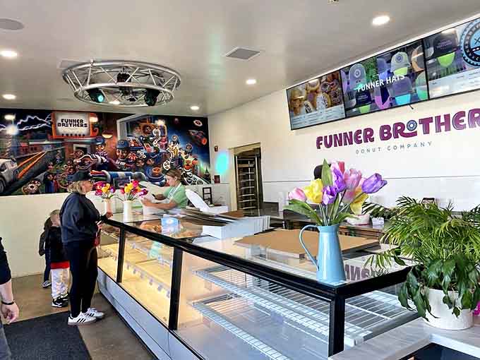 Interior: Clean, modern, and inviting &ndash; the shop's bright interior showcases their treats with the reverence of a fine art gallery for dough.