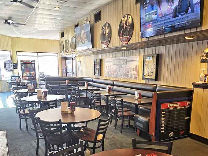 Cozy booths and wood-paneled walls create that perfect "everybody knows your name" vibe. Comfort food deserves a comfortable setting.