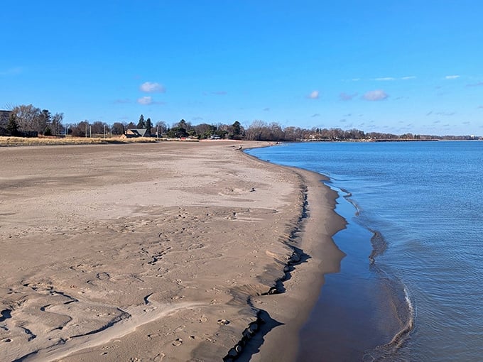 Simmons Island Beach curves gracefully along Lake Michigan, its golden sand inviting barefoot explorers and sun-seekers alike.