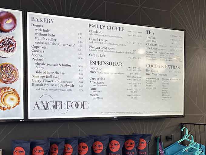 The menu board reveals a world of possibilities, each option more tempting than the last.