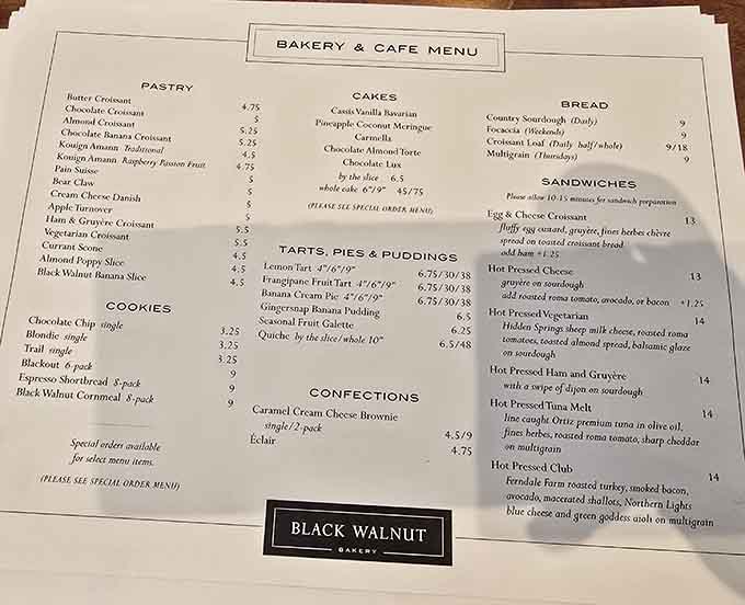 This menu reads like a love letter to laminated dough, offering choices that make decision-making delightfully difficult.