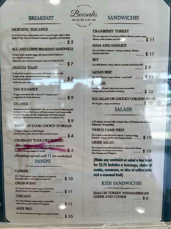 The menu offers everything from elegant French toast to hearty sandwiches, proving breakfast and lunch can both be spectacular here.