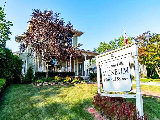 Museum: The Chagrin Falls Museum stands proudly with its welcoming porch and manicured gardens, preserving local stories that Netflix hasn't discovered yet.