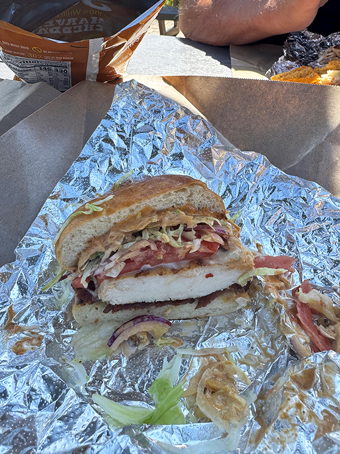 This isn't just a chicken sandwich; it's a masterpiece of crispy, juicy perfection that makes fast food versions weep with inadequacy.