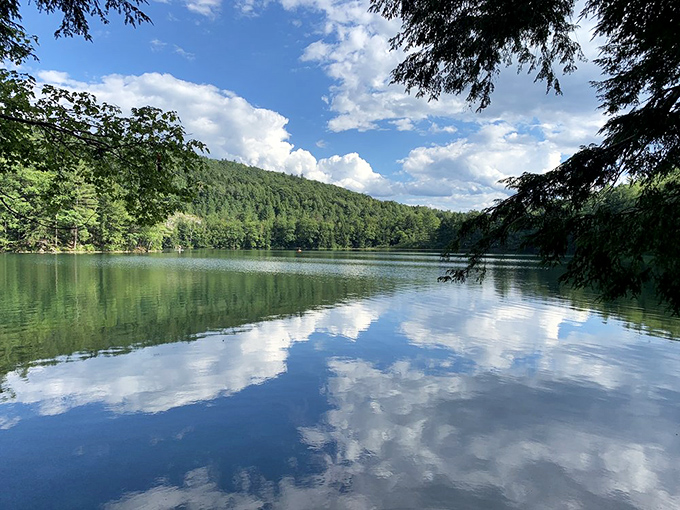Fifty shades of blue-green: The lake's crystal waters shift colors throughout the day, each hue more mesmerizing than the last.