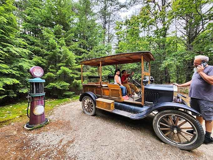 This vintage beauty looks ready to cruise straight into the 1920s, when people first started showing up to gawk at Maine's impossible desert.