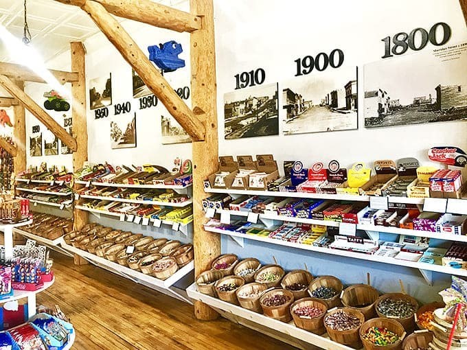 A visual timeline of Ely's history adorns the walls, proving that while times change, our love affair with candy remains deliciously constant.