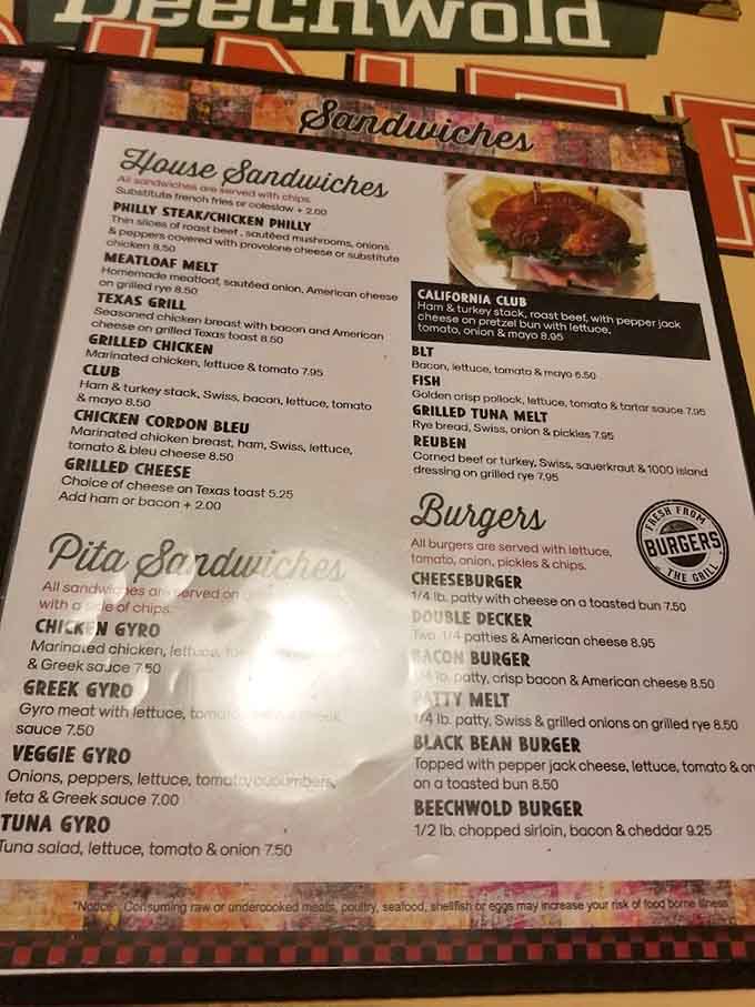 This menu reads like a greatest hits album of comfort food, featuring everything from Reuben omelets to gyros galore.