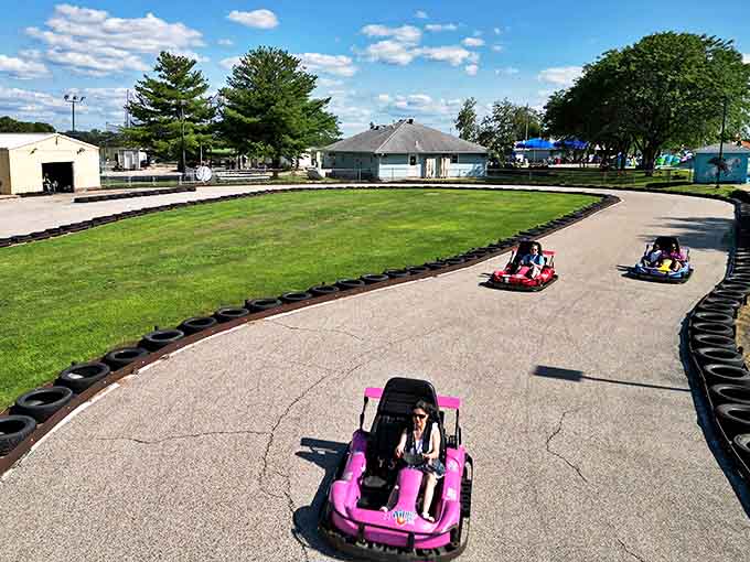 Speed demons and Sunday drivers alike find their lane on the go-kart track, where family rivalries are born and bragging rights earned.