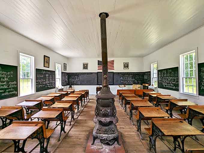 Step into this one-room schoolhouse and hear the echoes of lessons past – complete with authentic desks and that unmistakable pot-bellied stove.