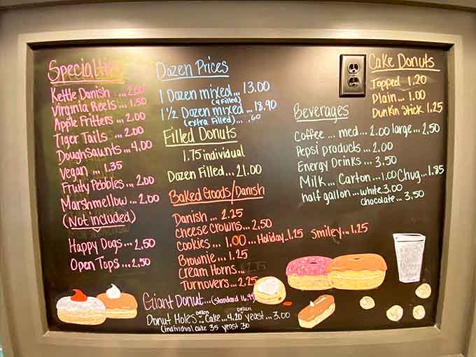 When the menu board is this colorful and creative, you know you're in for a treat beyond basic glazed.