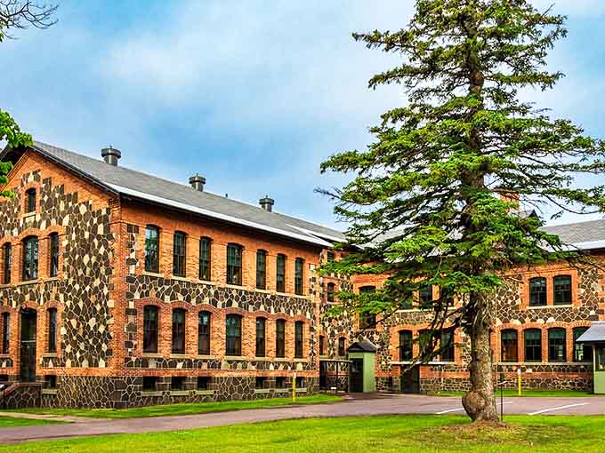 These distinctive stone-and-brick buildings once housed mining operations but now preserve the region's copper heritage for future generations.