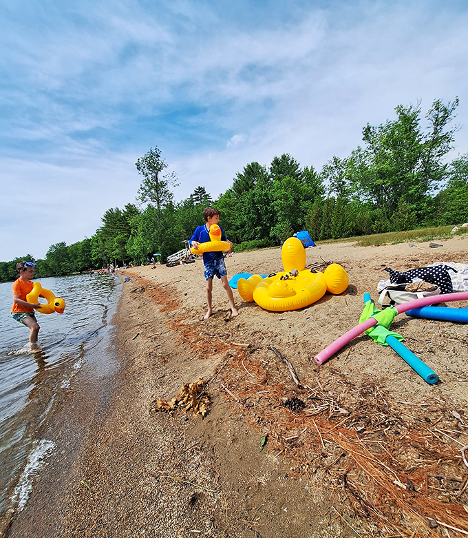 Summer vacation in full swing! Colorful floats and youthful energy bring the shoreline to life during the warmer months.