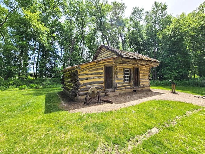 This historic log cabin stands as a testament to frontier life, when "rustic charm" wasn't a design choice but simply how people lived.