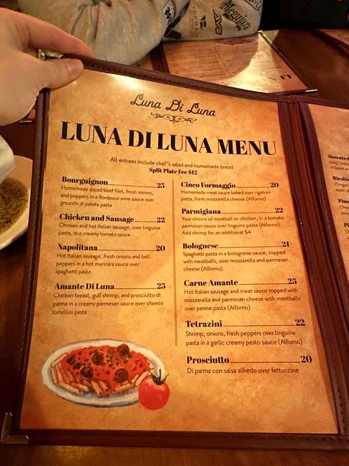This menu is basically a love letter to carb lovers everywhere, with pasta dishes that'll make you want to order one of everything.