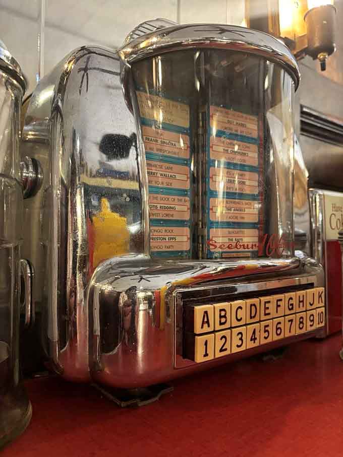 This chrome beauty isn't just decoration&mdash;it actually plays music from when people knew all the words without needing Spotify.