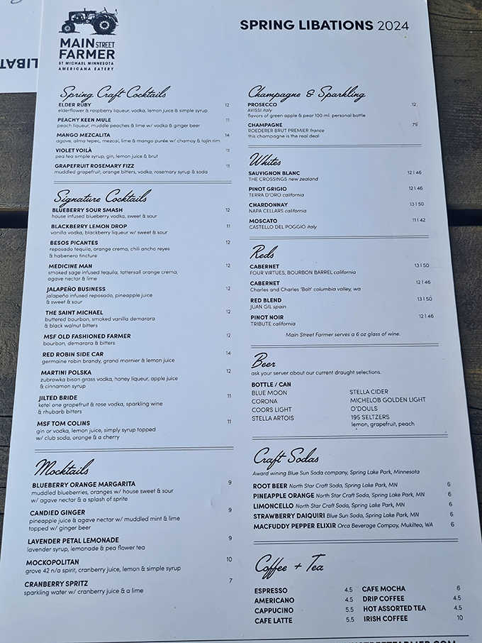 Spring Libations 2024 menu showcases creative cocktails like Elder Ruby and Peachy Beer Mule &ndash; liquid poetry in a glass.