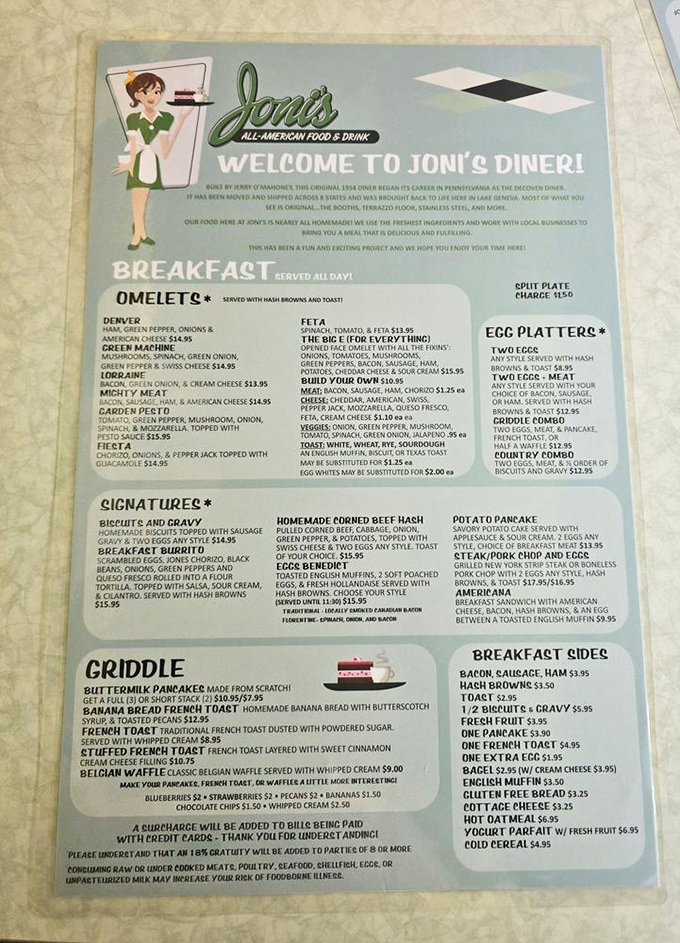 The menu that launched a thousand cravings – Joni's offerings read like a love letter to American comfort food classics.