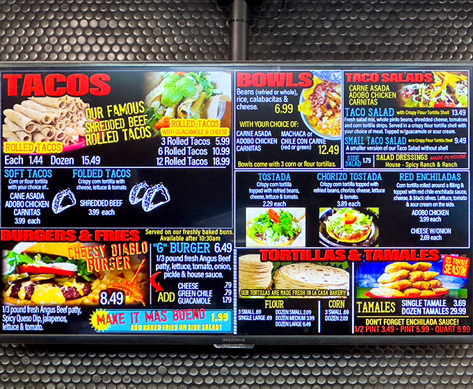 The menu board at Mr. G's reads like a greatest hits album of Mexican cuisine &ndash; decision paralysis never tasted so good.