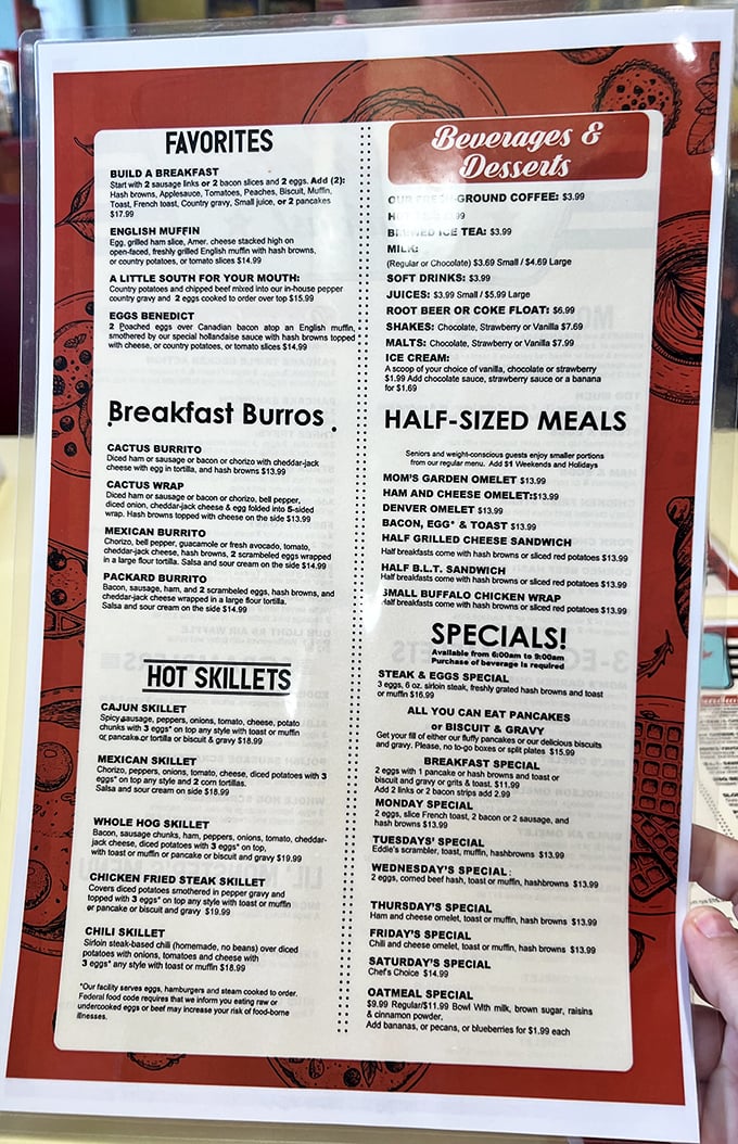 The menu reads like a greatest hits album of diner classics &ndash; breakfast all day, hot skillets, and those legendary Friday fish fries.