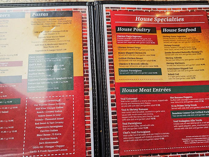 The menu board showcases comfort food classics with Buckeye pride, tempting diners with everything from burgers to that famous bologna.