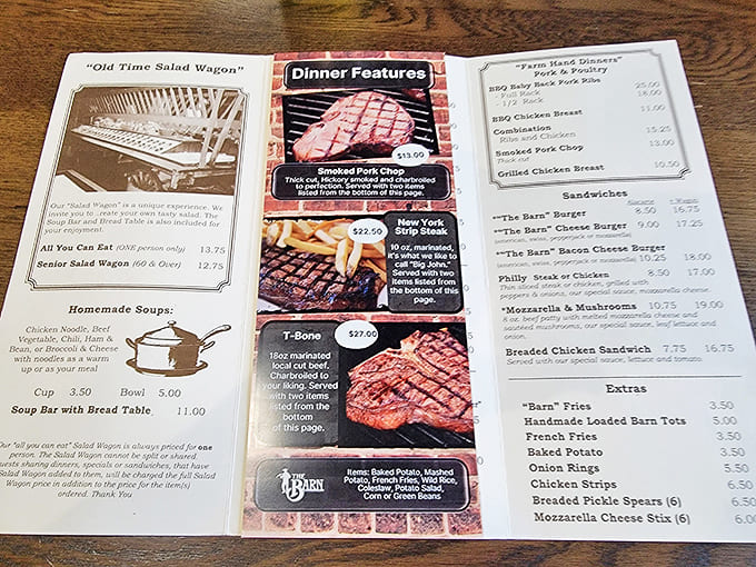 Menu: The holy scripture of comfort food &ndash; simple choices that promise deep satisfaction without fancy culinary jargon.