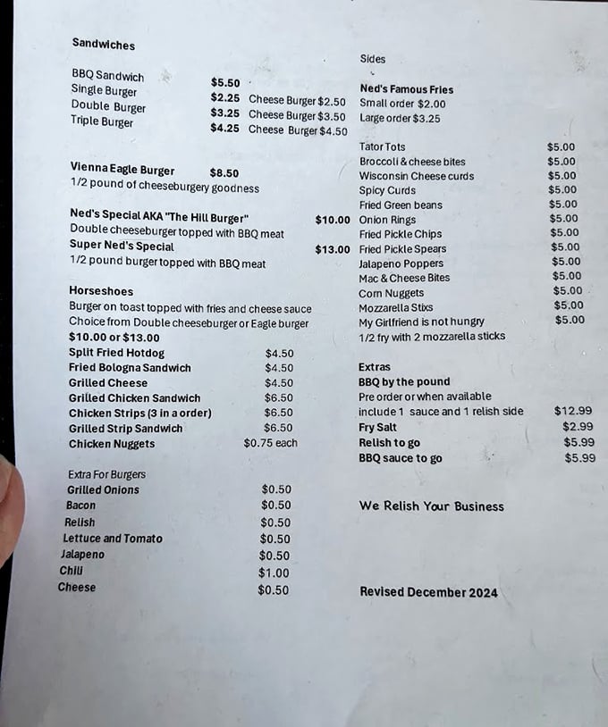 The menu board tells a story of burger paradise &ndash; no fancy descriptions needed when the food speaks this eloquently for itself.