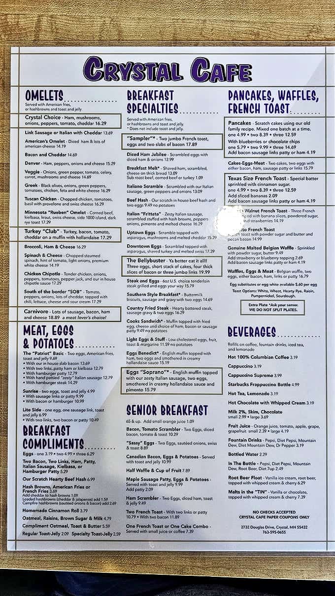 The menu reads like a love letter to breakfast classics. Each description might as well say, "Yes, this will make you happy."